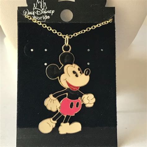 Disney Jewelry Vintage Disney Mickey Mouse Necklace Pendant Gold