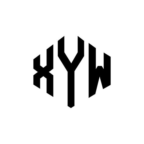 xyw letter logo design with polygon shape xyw polygon and cube shape