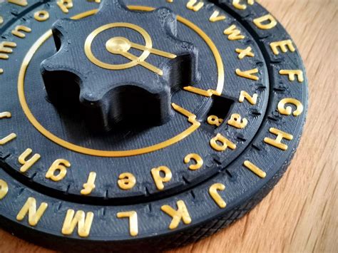 Caesar Cipher Decoder Wheel 3d Printed Offset Alphabet Secret Code