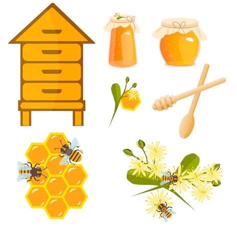 Premium Vector Icons Apiaries And Bee Vector