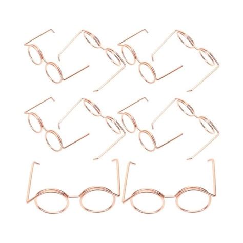 Gadpiparty 12 Pièces Mini Lunettes De Poupée Jante En Fil Métalliqu