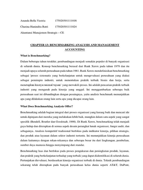Benchmarking Analysis And Management Accounting Pdf