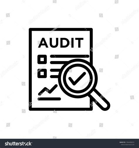 Audit Icon Outline Style On White Stock Vector Royalty Free