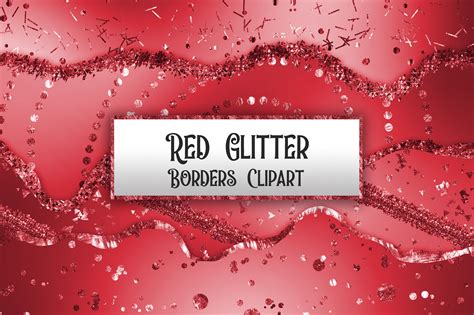 Red Glitter Borders Clipart Gráfico Por Pinkpearly · Creative Fabrica