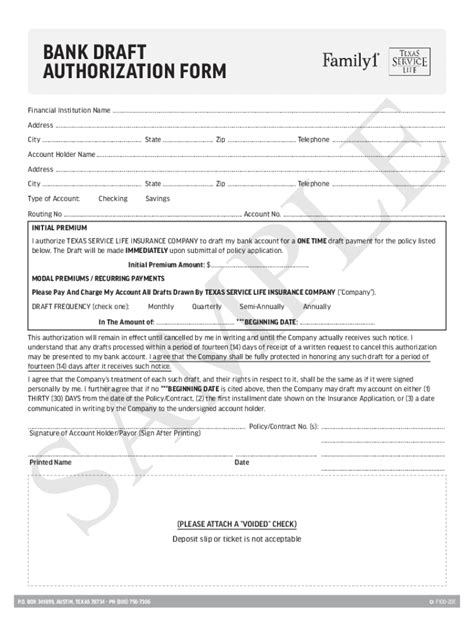 Fillable Online Bank Draft Authorization Form For Utility Fax Email