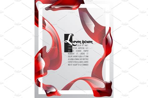 Vector Glowing Ribbons On Template Card Glass Material Style