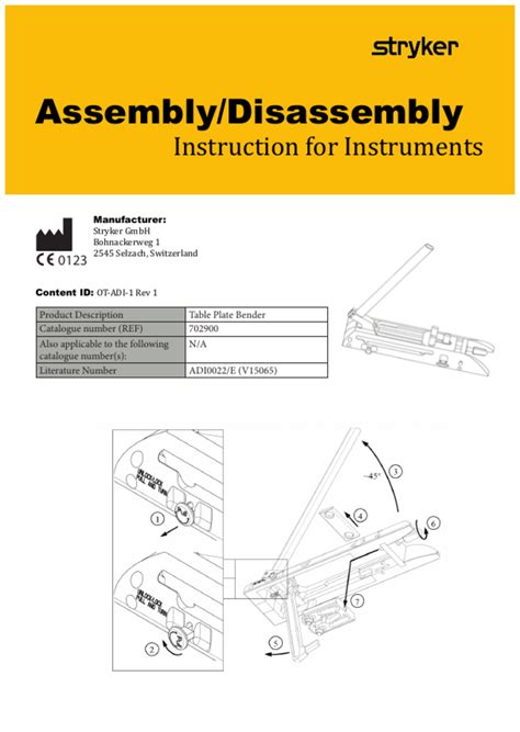 Table Plate Bender Assemblydisassembly Instructions Pdf Download