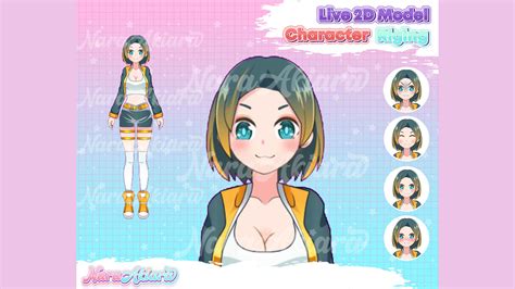 Vtuber Model And Rigging Anime Girl Green And Golden Jacket Premade