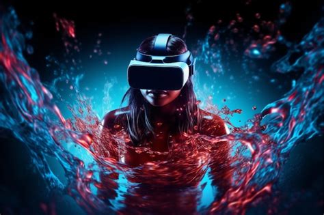 Premium Photo Person Wearing Virtual Reality Goggles Future Metaverse