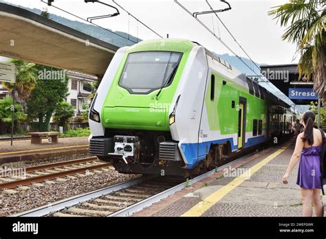 A Trenord Class Etr421 No 421 035 Arrives At Stresa Station With A