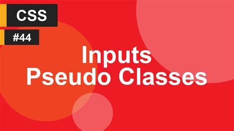 44 Cascading Style Sheets Inputs Pseudo Classes لغة النمط المتعاقب