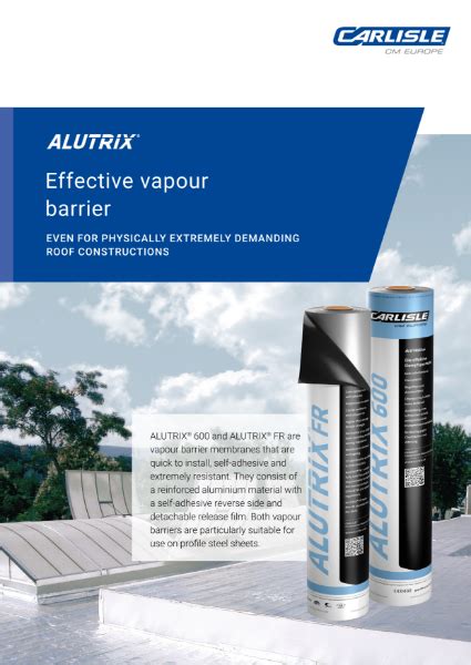 Alutrix 600 Vapour Barrier Carlisle Construction Materials Limited Nbs Source
