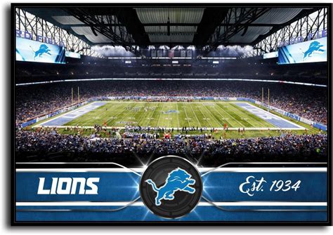 Detroit City Sports Lions Poster Detroit Football Stadium Poster American Football