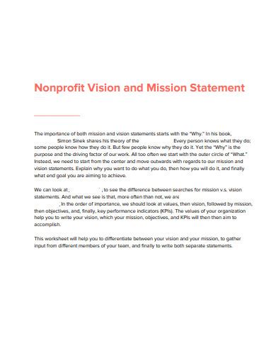 Non Profit Mission Statement Examples Bmog