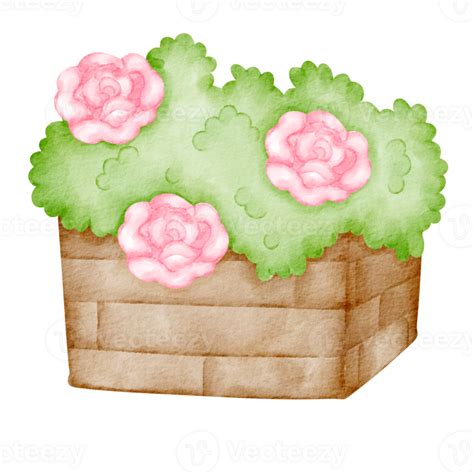 Watercolor Flower Bush Gardening 23322619 Png