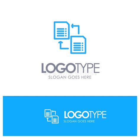 Data File Share Science Blue Outline Logo Place For Tagline Stock