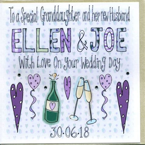 Personalised Granddaughter Or Grandson Wedding Card By Claire Sowden