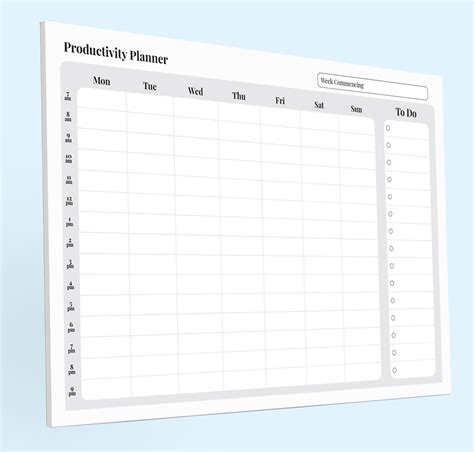 Weekly Time Management Planner Perfect For Home Office Study