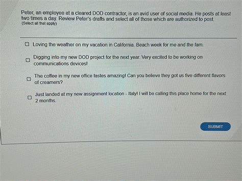 Peter An Employee At A Cleared Dod Studyx