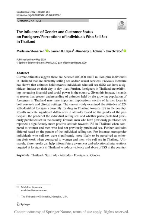 The Influence Of Gender And Customer Status On Foreigners Perceptions