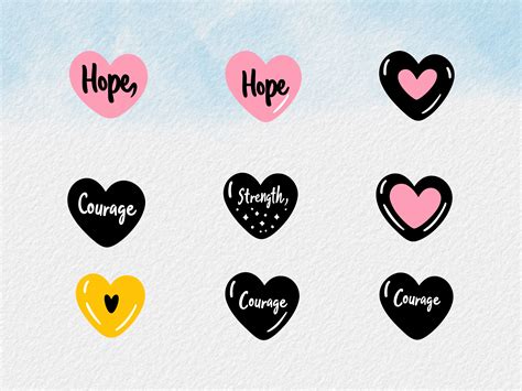 Heart Shape Strength Courage And Hope Graphic By Art Merch X