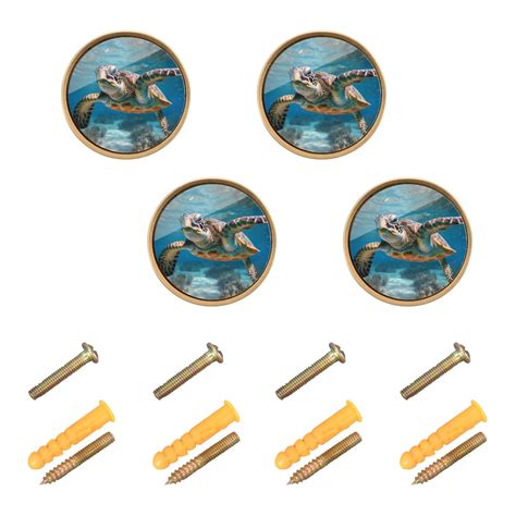 Turtle Under Sea Cabinet Knobs Kitchen Drawers Knobs Door Round Pulls