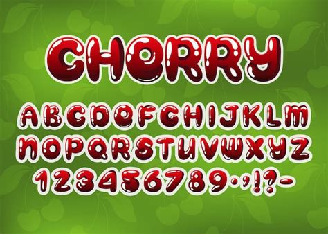 Premium Vector Cartoon Bubble Alphabet Realistic Cherry Font