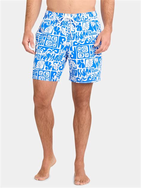 George Mens Elastic Waist Swim Trunks 7 Inseam Sizes S 3xl