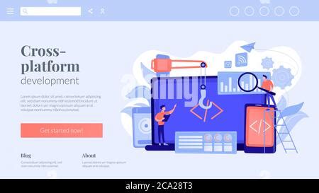 Cross-platform development concept landing page Stock Vector Image & Art - Alamy