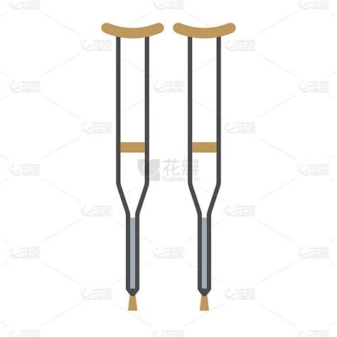 矢量平面卡通对拐杖素材 花瓣网