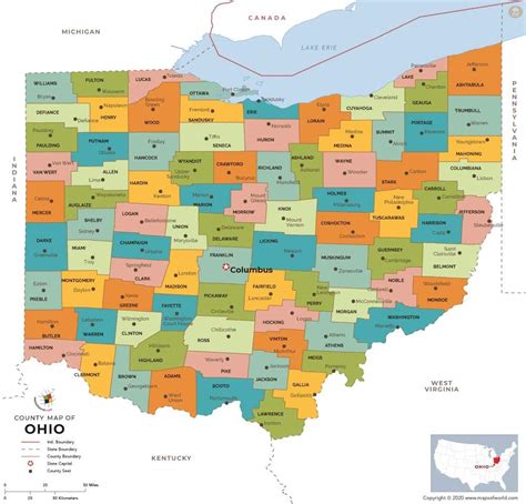Printable Map Of Ohio Counties