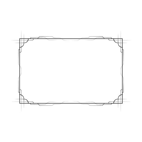 Premium Vector Abstract Black Simple Line Rectangular Frame Doodle Outline Element Vector