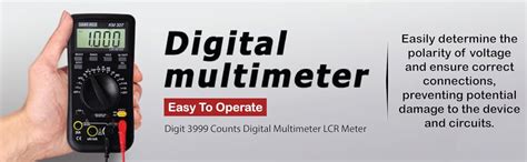 Kusam Meco Km 307 3¾ Digit 3999 Counts Digital Multimeter Lcr Meter Easy To Operate 1 Year