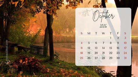 October 2026 Desktop Wallpaper Calendar Entheosweb