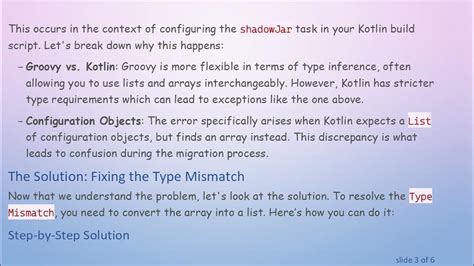 Resolving The Type Mismatch Issue In Kotlin Gradle Scripts Youtube