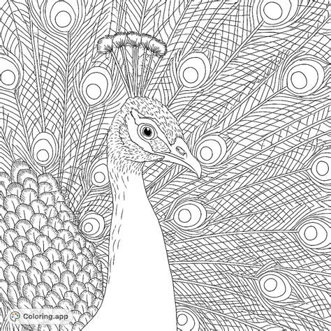 Majestic Peacock Feather Display Coloringapp