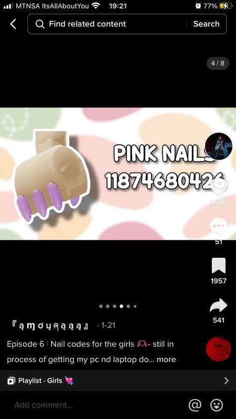 Roblox Nail Codes