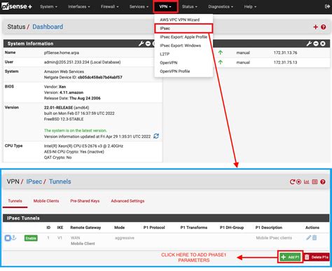 Setup IPSec VPN Between Virtual PfSense Router And AWS Managed VPN Endpoint With Static Routing