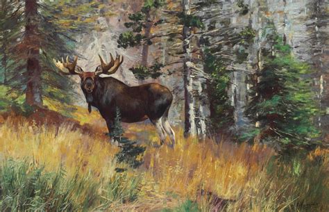 Carl Rungius 1869 1959 Moose In A Landscape Christies