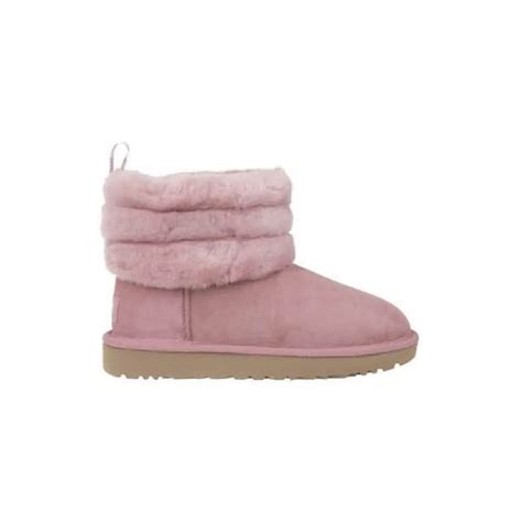 Ugg Fluff Mini Quilted Mid Boots Pink Dressinn