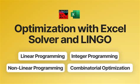 Do linear non linear integer programming optimization excel solver and lingo by Iottio | Fiverr