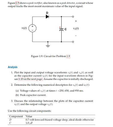 Solved Figure 19 Shows A Peak Rectifier Also Known As A