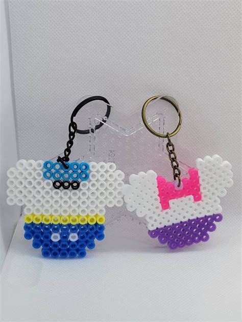 Disney Couples Perler Beads Key Chains Etsy