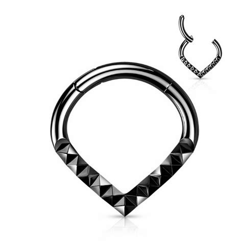 Schwarzes Septum Piercing V Form Clicker Chirurgenstahl