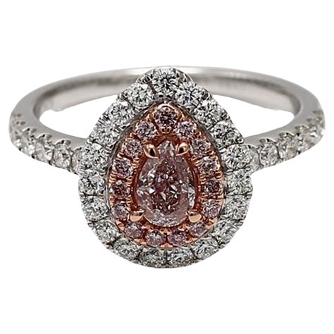 Gia Certified Natural Pink Pear Diamond 89 Carat Tw Gold Cocktail Ring