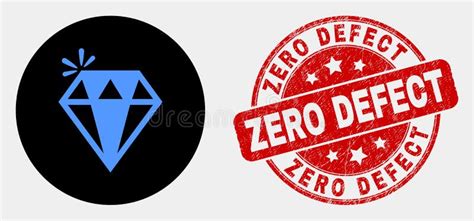 Vector Spark Brilliant Icon And Grunge Zero Defect Seal Stock Vector