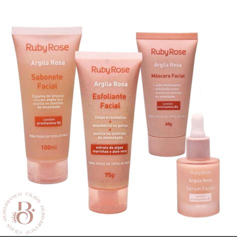 Kit Linha Argila Rosa Ruby Skin Ruby Rose Skin Care Completo Shopee Brasil