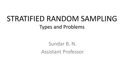 Stratified Random Sampling Problems Pptx