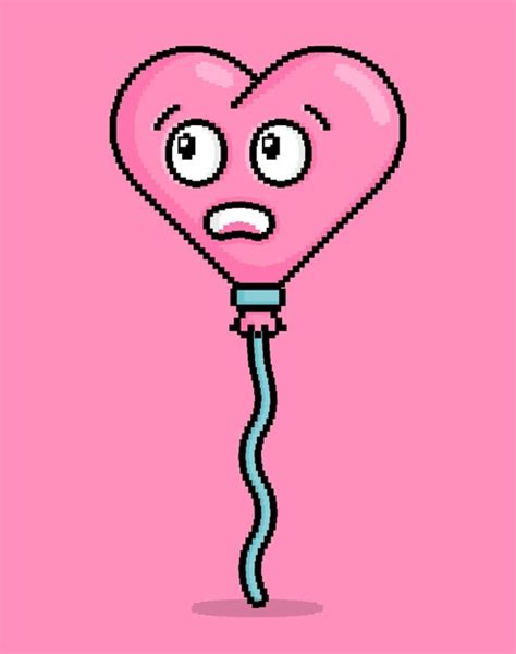 premium vector emoji in pixel art illustration of a heart shaped