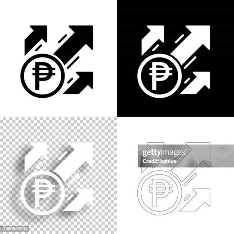 Peso Increase Icon For Design Blank White And Black Backgrounds Line
